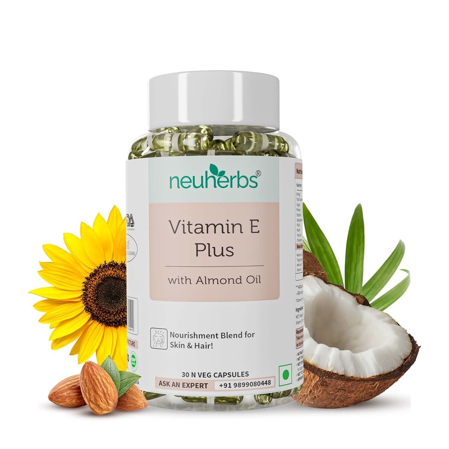 Vitamin E Plus Capsules (30) to Revitalize Skin & Hair – Himkhand